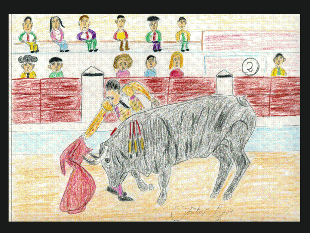 Flora Cantábrica » . DRAWINGS. ” CORRIDA DE TOROS”.BULL FIGHT .M